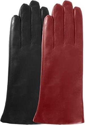 Isotoner Gants cuir femme-écrans tactiles Rouge M