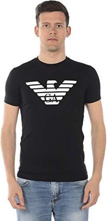 Emporio Armani 111035 9A595 T-shirt à manches courtes, col rond, bleu foncé, Noir, Small