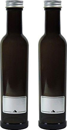 mikken Art Viva-Haushaltswaren Gabriele Hesse e.K. Ölflasche 2x 250ml braun, Glasflasche zum selbst befüllen inkl. 2 Beschriftungsetiketten