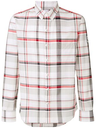Moncler plaid fitted shirt - Blanc