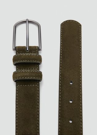 Mango G&uuml;rtel aus Rauleder khaki - Herren - 100 - MANGO MAN