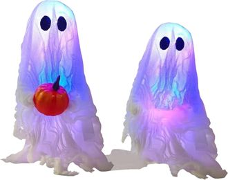 Generic Ghost Deko - 120 g Halloween-Figur, beleuchtete Skulptur, Gothic, Fantasieorschmuck, festliches Ornament, für den Außenbereich, seltsam, für den Innen