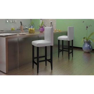 vidaXL Vidaxl - Tabourets de bar lot de 4 blanc similicuir