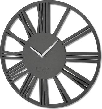 FlexiStyle Groß wanduhr ohne tickgeräusche GRAU LOFT 50cm, Wohnzimmer, Schlafzimmer, in EU hergestellt