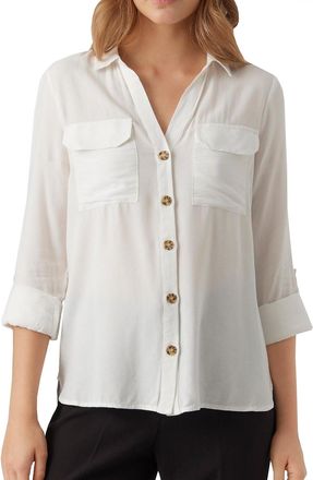 Vero Moda Damen Vmbumpy L/S Shirt New WVN Ga Noos Langarmbluse, Snow White,XL
