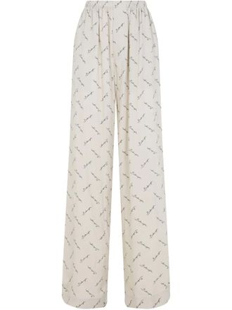 Balenciaga pantalon palazzo imprimé - Tons neutres