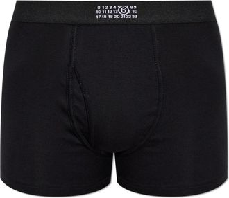 Maison Margiela Homme, Sous-v&ecirc;tements, Noir, Taille: 2XL Logo Boxers