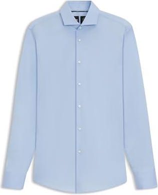 BOSS Hommes P-HANK-spread-C1-222 Chemise Slim Fit en Popeline de Coton m&eacute;lang&eacute; Facile &agrave; Repasser