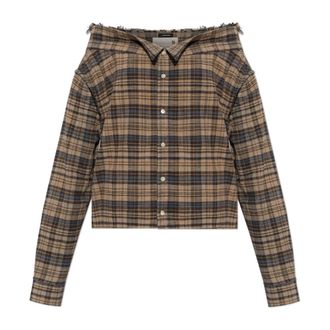 R13 Front Tie Shirt - - Blouses & Shirts - Damen - Braun - M