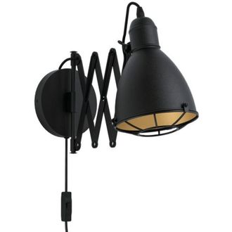 Eglo Eglo Wandleuchte Treburley E27 schwarz-gold Stahl