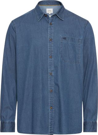 Camel Active Herren Langarm Hemd in Denim-Optik Nachtblau, Menswear-XXL