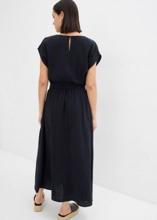 Bonprix Midikleid aus Musselin, mit Rundhalsausschnitt und Schlitz am R&uuml;ckenausschnitt