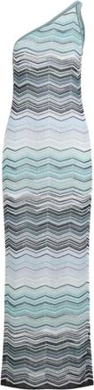 Missoni Femme, Robes, Multicolore, Taille: 40 FR Robe Maxi Tricot&eacute;e Une &Eacute;paule