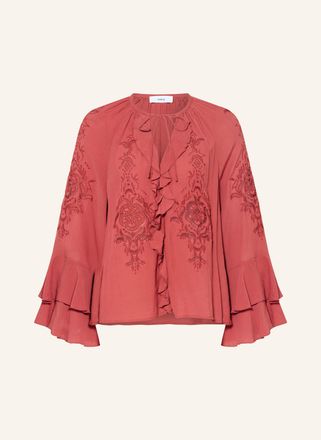 BA&SH Ba&Sh Bluse Omar Aus Lochspitze Mit Volants rot