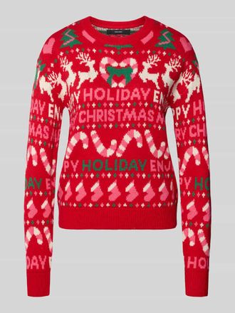 Vero Moda Pullover mit weihnachtlichem Motiv-Print