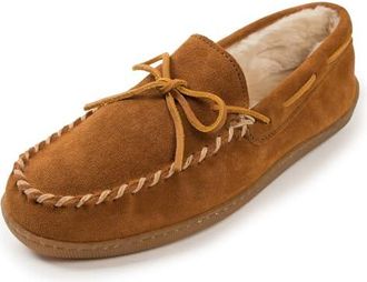 Minnetonka Pantoufle &agrave; semelle rigide doubl&eacute;e pour homme, marron, 11.5 Wide