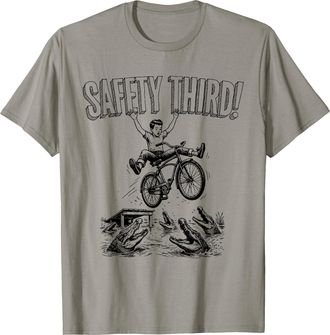 Giant Step Design Co. Safety Third Funny Bike Jump & Gator Pond T-Shirt