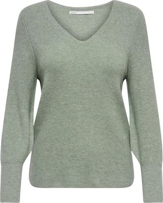 Only Female Strickpullover Lang V-Ausschnitt