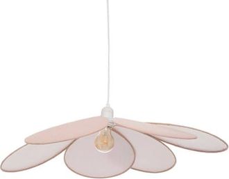 Atmosphera Atmosphera - Suspension P&eacute;tales Naya Rose - Ampoule Non Incluse E27 40W - Lustre Boh&egrave;me 72cm en M&eacute;tal pour Chambre, Salon, Entr&eacute;e, Bureau - Hauteur R&eacute;