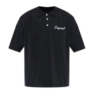 Dsquared2 Polo Shirt mit gesticktem Logo - - Tops - Herren - Schwarzk - M