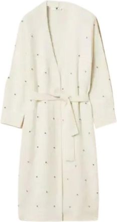 Twinset Femme, Pulls, Blanc, Taille: 40 FR Long Diamond Cardigan with Embroidery