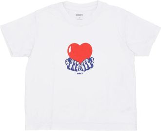 Obey Love Tee Wei&szlig;es Kurzarm T-shirt - - Tops - Damen - Wei&szlig; - L
