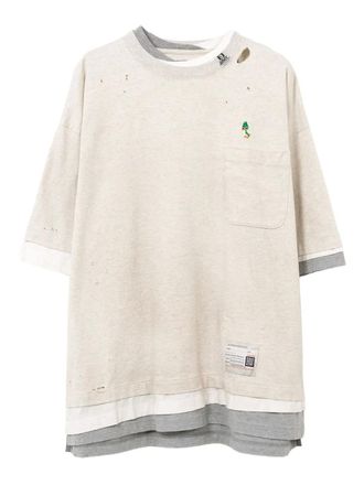 Miharayasuhiro t-shirt à poche superposée - Tons neutres