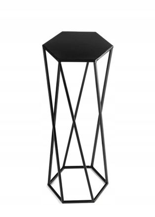 HowHomely Schwarz Blumenst&auml;nder Metall 70 cm Hoch - Solider Blumenhocker in Sechseckiger Form - Pflanzenst&auml;nder im Loft-Stil f&uuml;r die Innendekoration