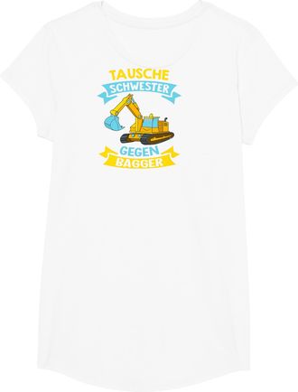 Mapanoli Design Tausche Schwester gegen Bagger - Geschwister Geschenk T-Shirt