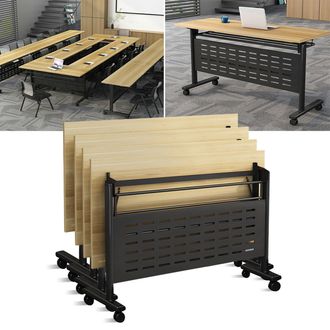 Generic Mobile Klapptische, 63 Klappkonferenztisch-Set mit Rollen, Klapptische f&uuml;r Schulungen in B&uuml;ros, Besprechungsr&auml;umen und Klassenzimmern, Moderne Seminar