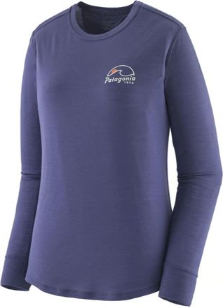 Patagonia Damen Ws L/S Cap Cool Merino Blend Graphic T-Shirt, Imagine Moon: Solstice Purple, L EU