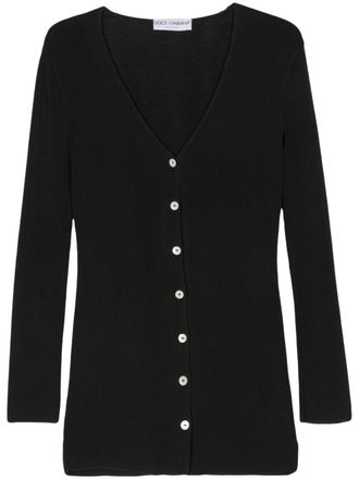Dolce & Gabbana cardigan en maille côtelée (années 1990) - Noir