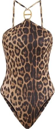 Moschino Femme, Maillots de bain, Brun, Taille: 38 FR Maillot de bain une pi&egrave;ce en Lycra imprim&eacute;