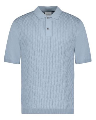 Roy Robson Strick-Poloshirt aus einem Baumwoll-Mix mit strukturierter Vorderseite in