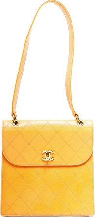 Chanel sac porté épaule à losanges (1997-1999) - Orange