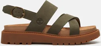 Timberland Clairemont Way Sandale mit Fersenriemen f&uuml;r Damen in Dunkelgr&uuml;n, Damen, Gr&uuml;n, Gr&ouml;&szlig;e
