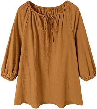 Janly T-shirt blanc pour femmes T-shirt doux &agrave; col rond pour femme pour plus de confort Style d&eacute;contract&eacute; T-shirts noirs simples Col en V Imprim&eacute;, jaune, XX