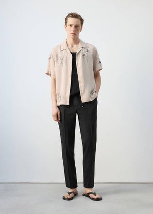 Mango D&eacute;bardeur slim-fit en coton noir - Homme - XXL - MANGO MAN