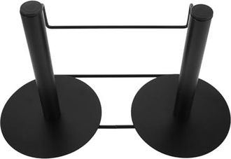 NUOBESTY Support Mural Double pour Paquet Enroulables Supermarch&eacute; Porte-Paquet Poubelle en Acier Inoxydable Noir Organisateur Suspendu Gain de Place Cuisine et