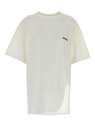 The Attico slit crew-neck T-shirt - Wei&szlig;