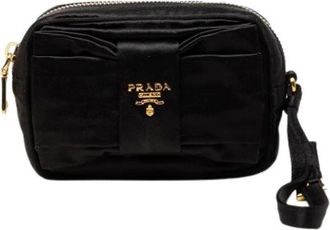 Prada Pre-owned Pochette en Satin - Femme - Pre-owned - Noir - Taille: ONE Size