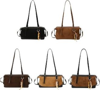 Generic Sac Boston en cuir PU pour femmes, poign&eacute;e sup&eacute;rieure avec fermeture &eacute;clair, pour un usage quotidien (noir)