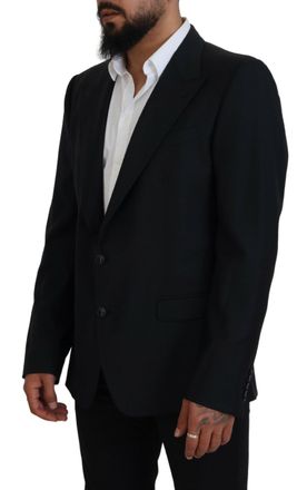 Dolce & Gabbana Mens Dark Blue Wool Formal Sicilia Blazer Clothing