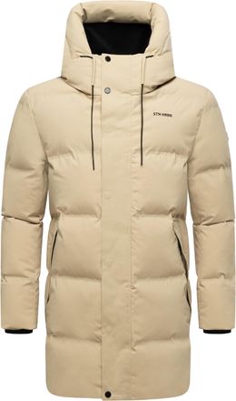Stone Harbor Herren lange Steppjacke Wintermantel mit magnetischem Verschluss Darianoo XX Sand Gr. 3XL