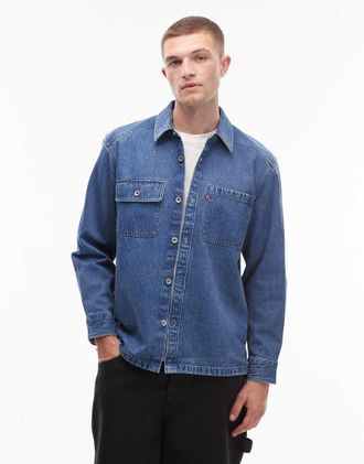 Levi's Truckee - Worker-Hemdjacke aus Denim in mittlerer Waschung-Blau