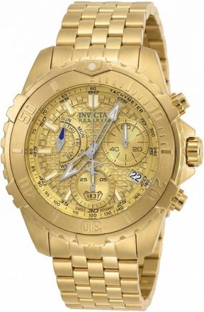 Invicta Reserve 50993 Herrenuhr - Quarzwerk - Edelstahl mit goldenem Zifferblatt - 47 mm