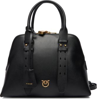 Pinko Handtasche PINKO Bowling Bag Medium AI 25-26 PLTT 105906 A0QO Schwarz