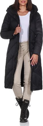 Hailys Damen Steppmantel gesteppter Winterparka knielang Ro44salina COF-PO2311051 Black XL