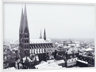 artboxONE Poster mit weißem Rahmen 18x13 cm Städte Lübecker Dom - Bild Hansestadt Hansestadt Kirche