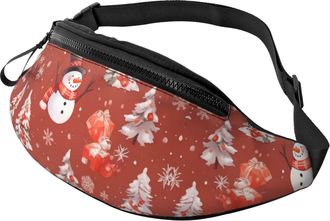 Generic Mode Handytasche Tasche Weihnachtsschneeflocken-Druck G&uuml;rteltasche Handytasche Tasche Bauchtasche F&uuml;r Fitness Wandern Outdoor 14X35Cm